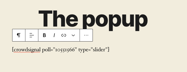 Add a Slider Popup Poll to Your WordPress.com Site | Crowdsignal | Get ...